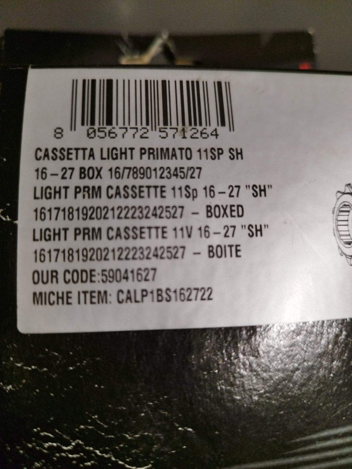 Kaseta MICHE LIGHT PRIMATO 11S SH 16-27