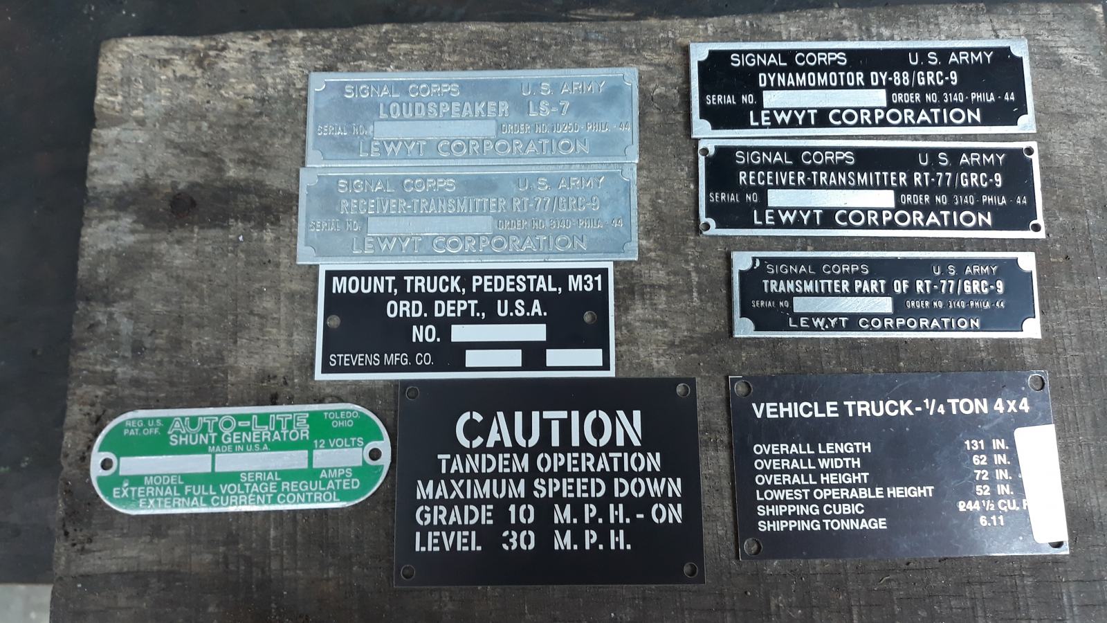Tablice za starodobnik Jeep Willys FORD GPW