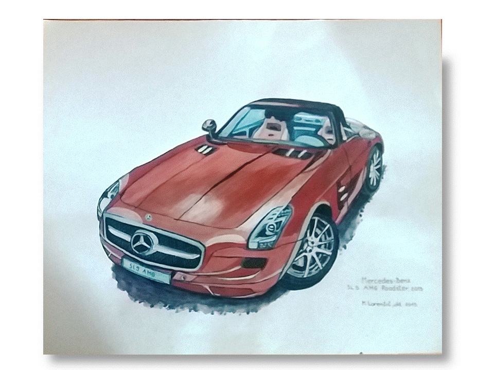 Umetniška slika Mercedes Benz SLS AMG Roadster, 2013