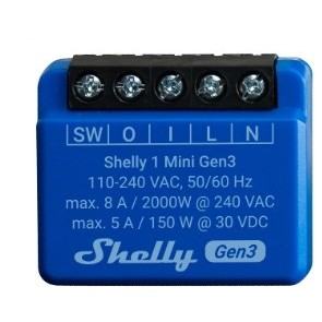 Shelly rele 1 Mini Gen. 3 WLAN BT maks. 8A 1-kanalni vgradni
