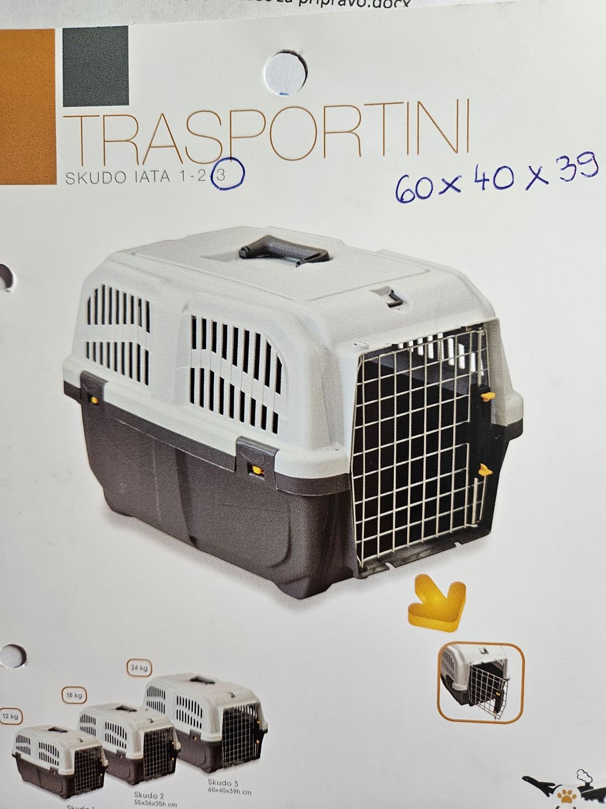 Transportni box za psa SKUDO IATA 3