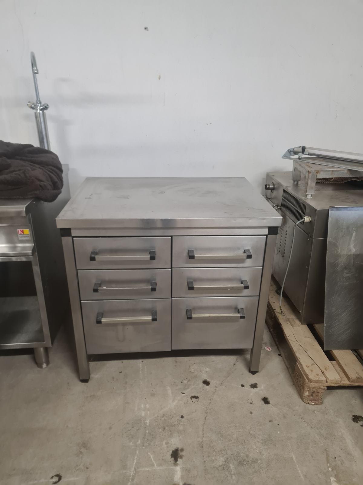 Predalnik, delovni pult, inox