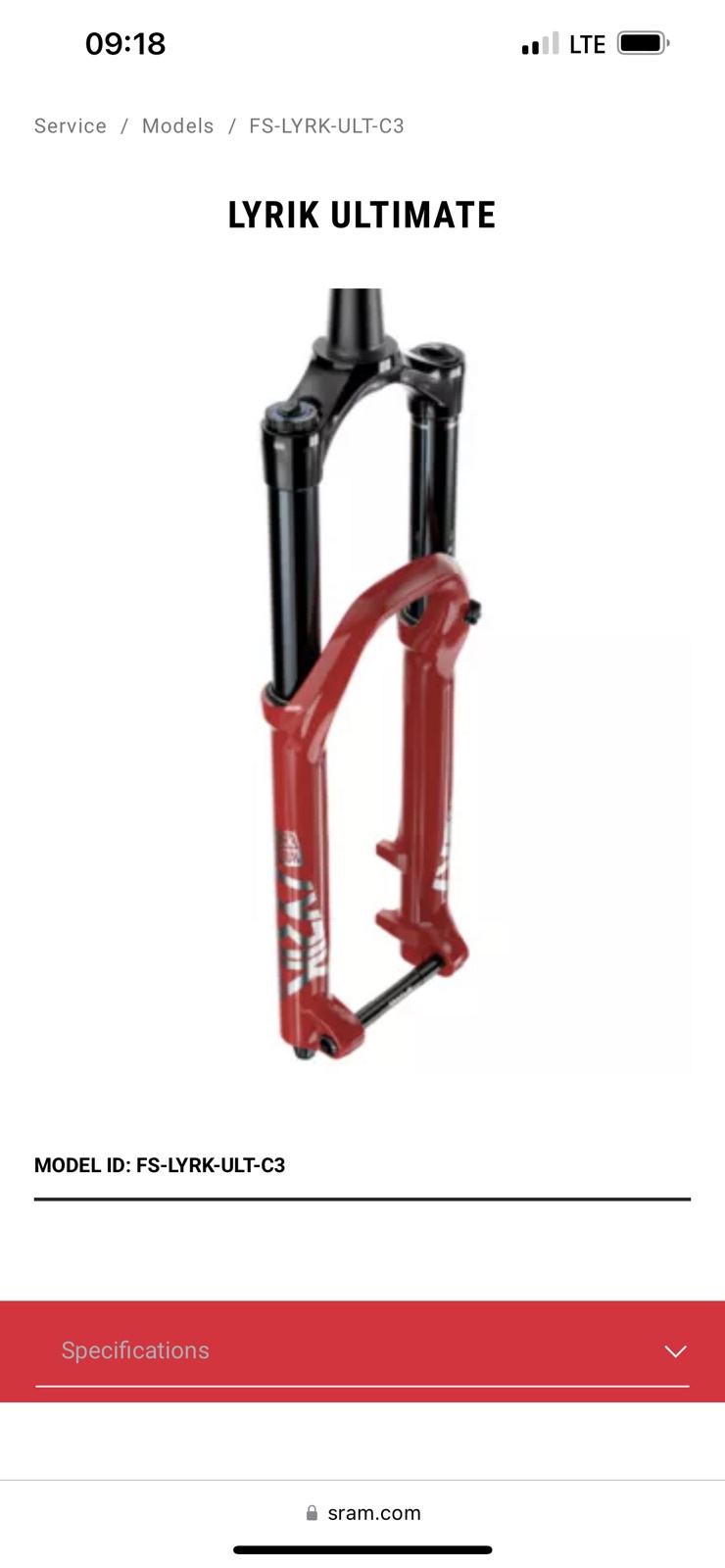 Vilica Rock Shox Lyrik Ultimate 160mm 29”