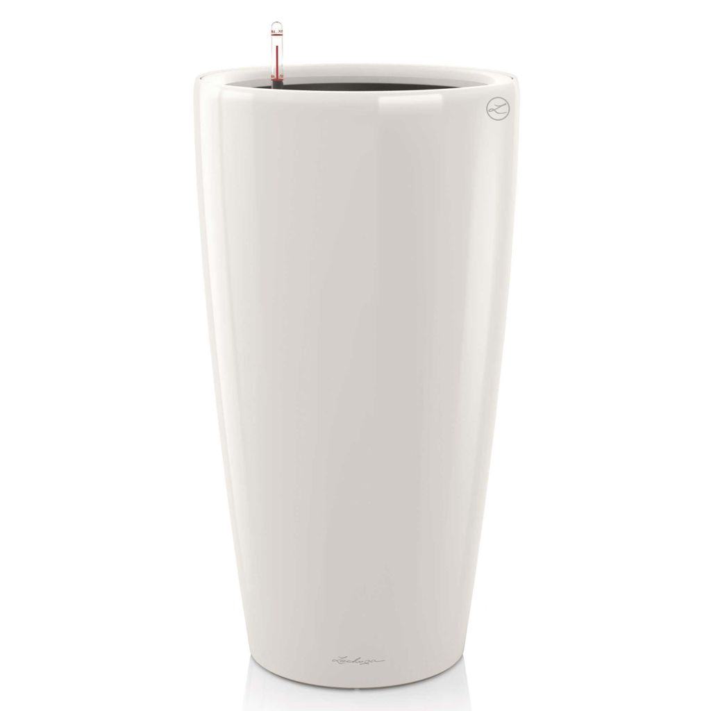 LECHUZA Cvetlično korito Rondo 40 ALL-IN-ONE visok sijaj belo 15740