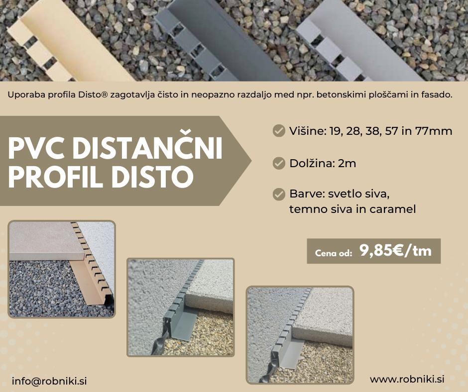 PVC DISTANČNI PROFIL ZA COKEL DISTO 19,28,38,57,77mm