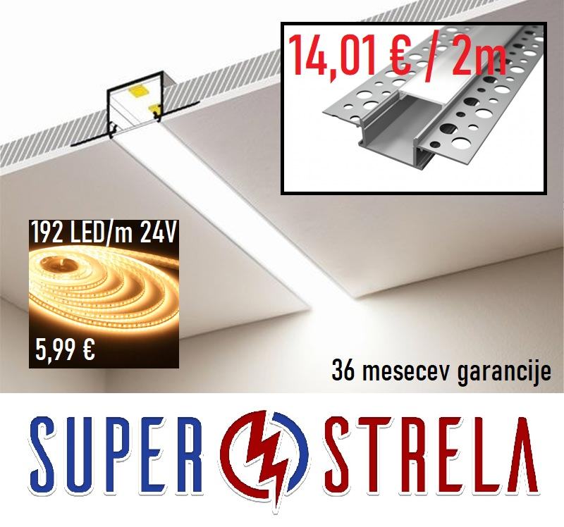 profil za mavčne plišče / Knauf / Gips plošče / alu profil / LED trak