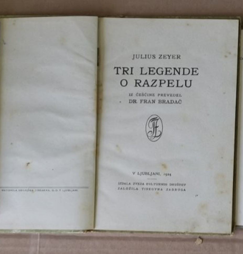 Tri legende o razpelu J. ZEYER, ZVEZA KULTURNIH DRUŠTEV, 1924