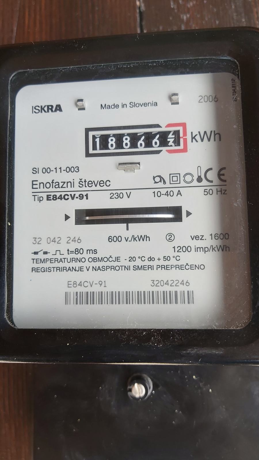 Enofazni števec Tip E84CV-91