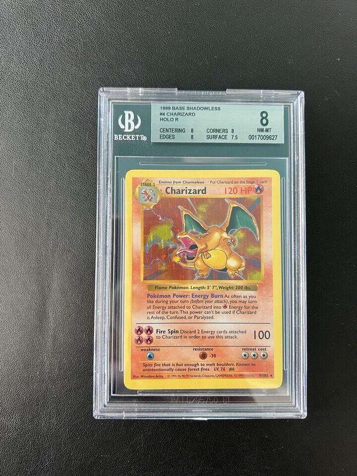 1999 POKEMON BASE SET SHADOWLESS HOLO CHARIZARD