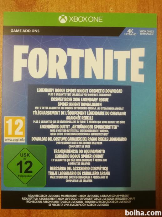 Fortnite Legendary Rogue Spider Knight Xbox+2000 V-Bucks