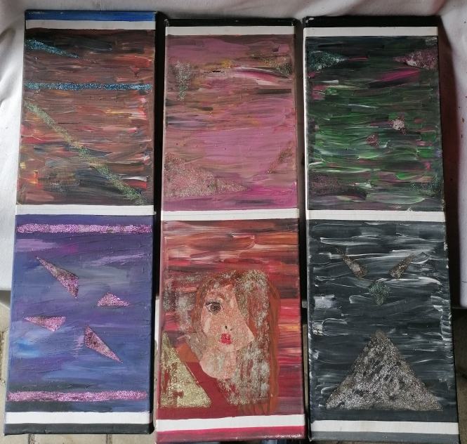 TRI SLIKE brez okvirja in stekla 20 x 60 cm