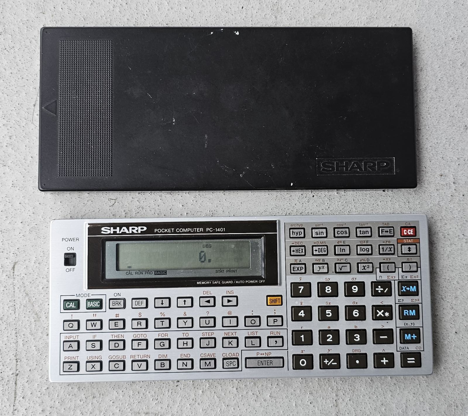 SHARP PC-1401 žepni računalnik, BASIC kalkulator, kalkulator V DELUJOČ