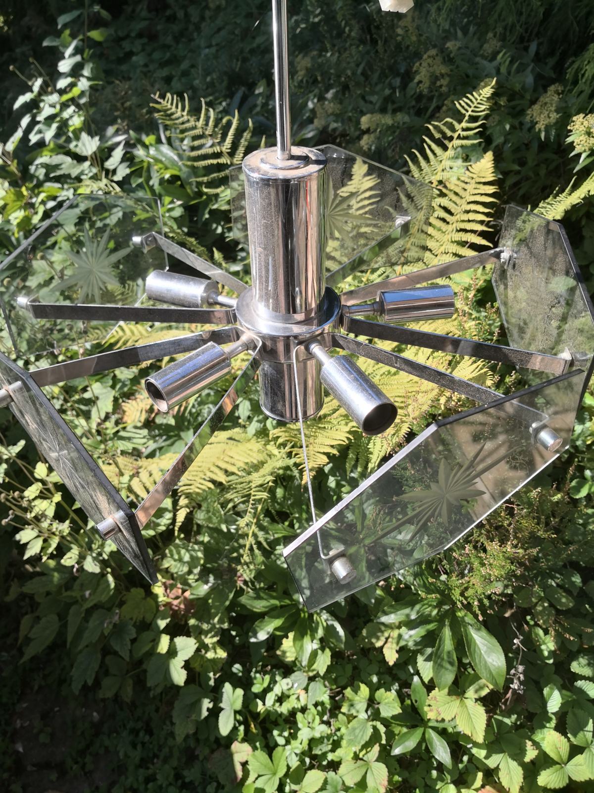 Star lestenec EMI POLJČANE YUGOSLAVIA 5 kraki, steklo kovina,