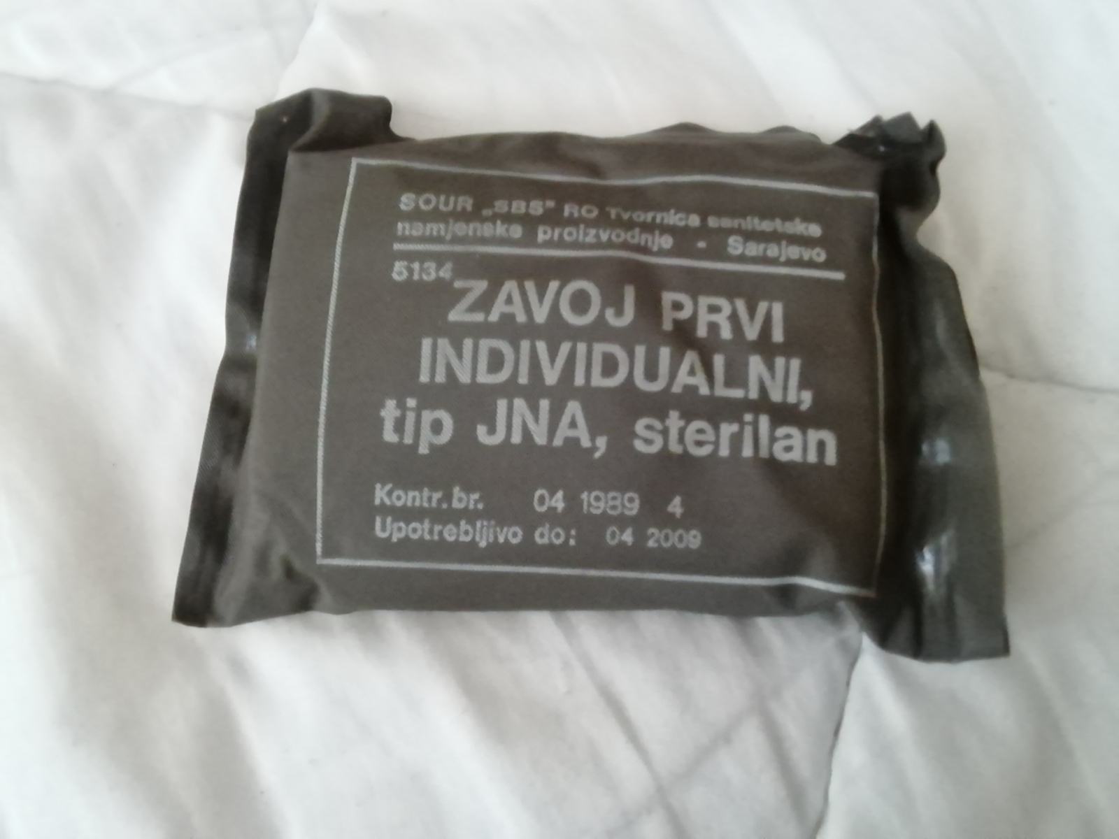 ZAVOJ PRVI INDIVIDUALNI TIP JNA STERILAN ZA ZBIRATELJE CENA 14,5 EUR