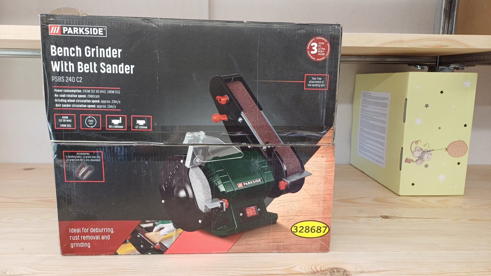 Parkside namizni tračni in kamen brusilnik PSB 240 C2