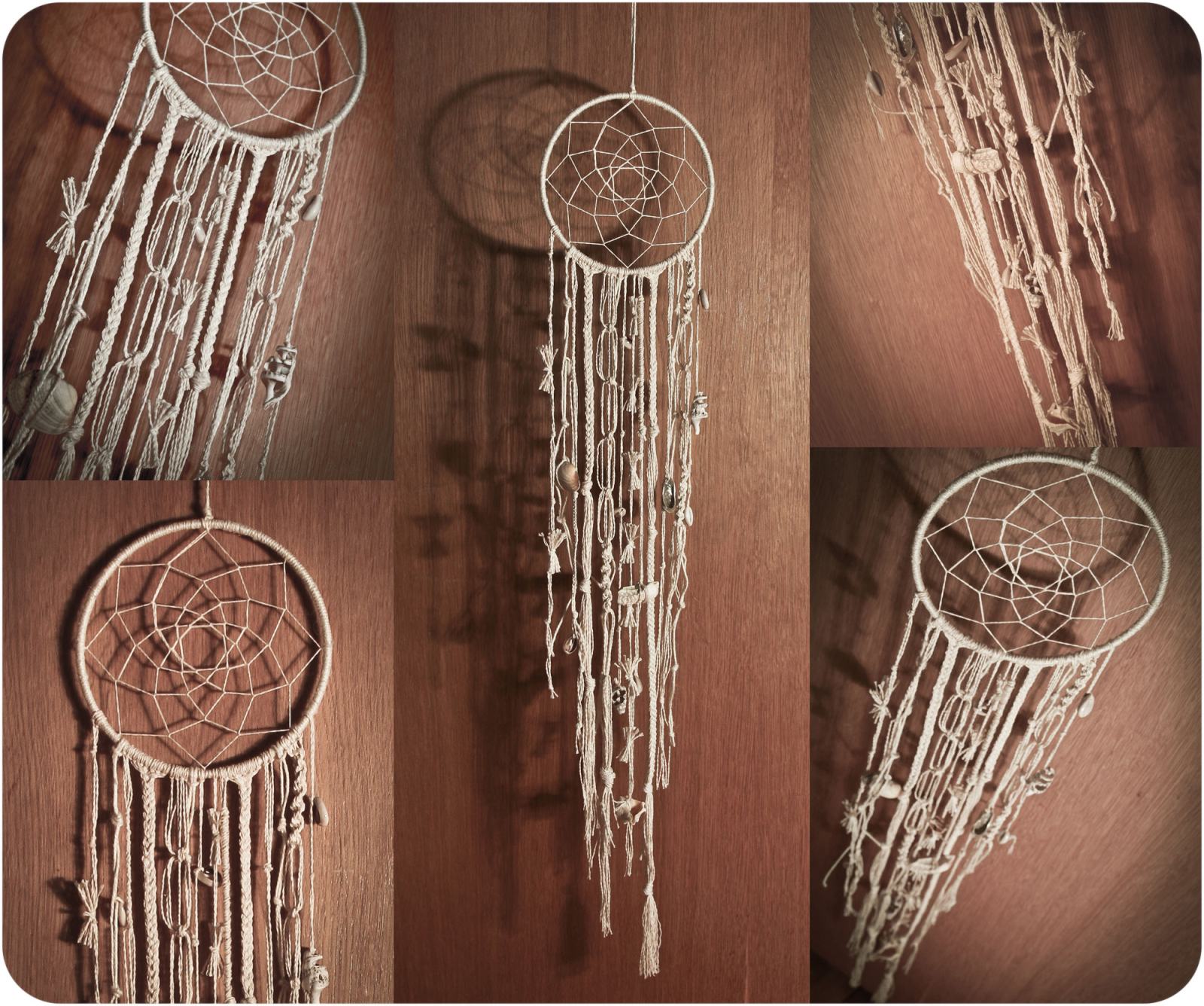 Lovilec sanj (dreamcatcher) s školjkami