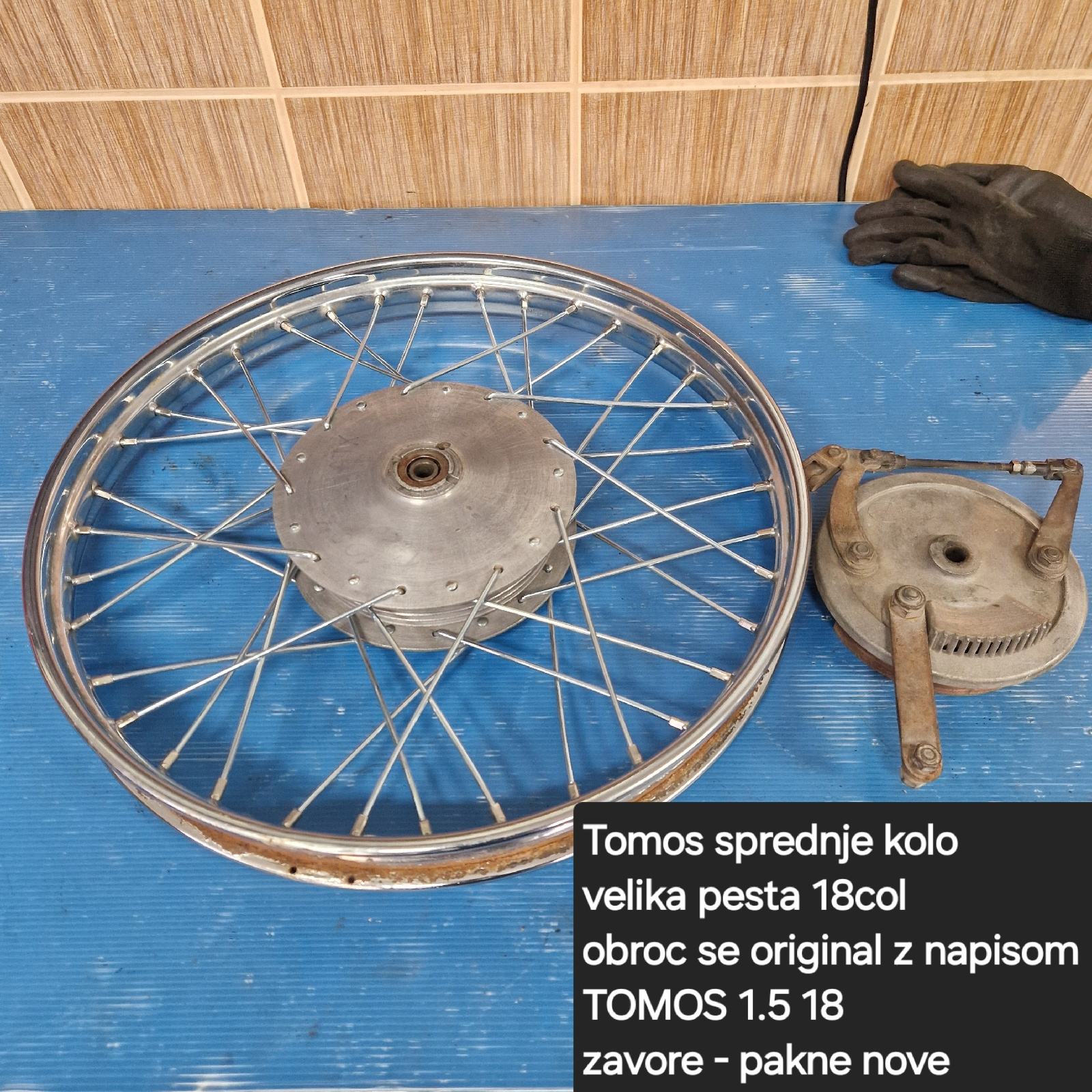 Tomos 15sl sprednje kolo - velika pesta - original obroč