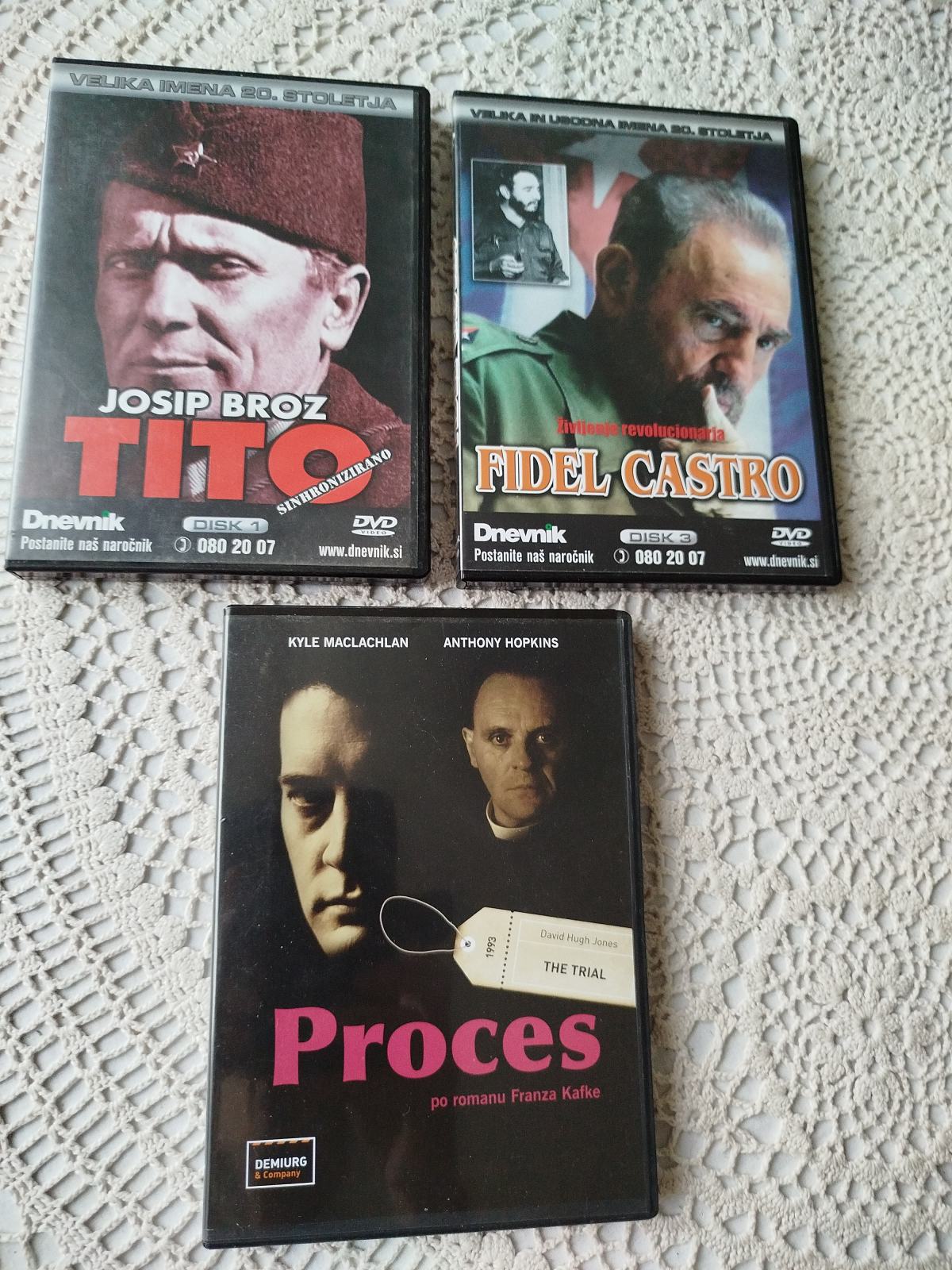 DVD Josip Broz Tito, DVD Fidel Castro, DVD Proces