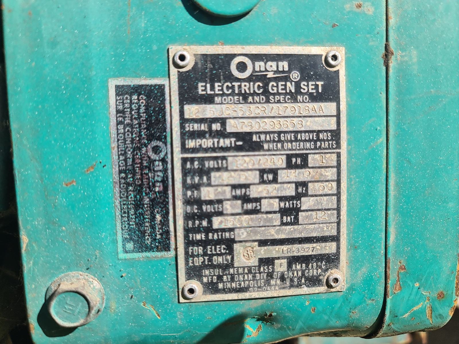 Električni generator Onan 12.5 kW