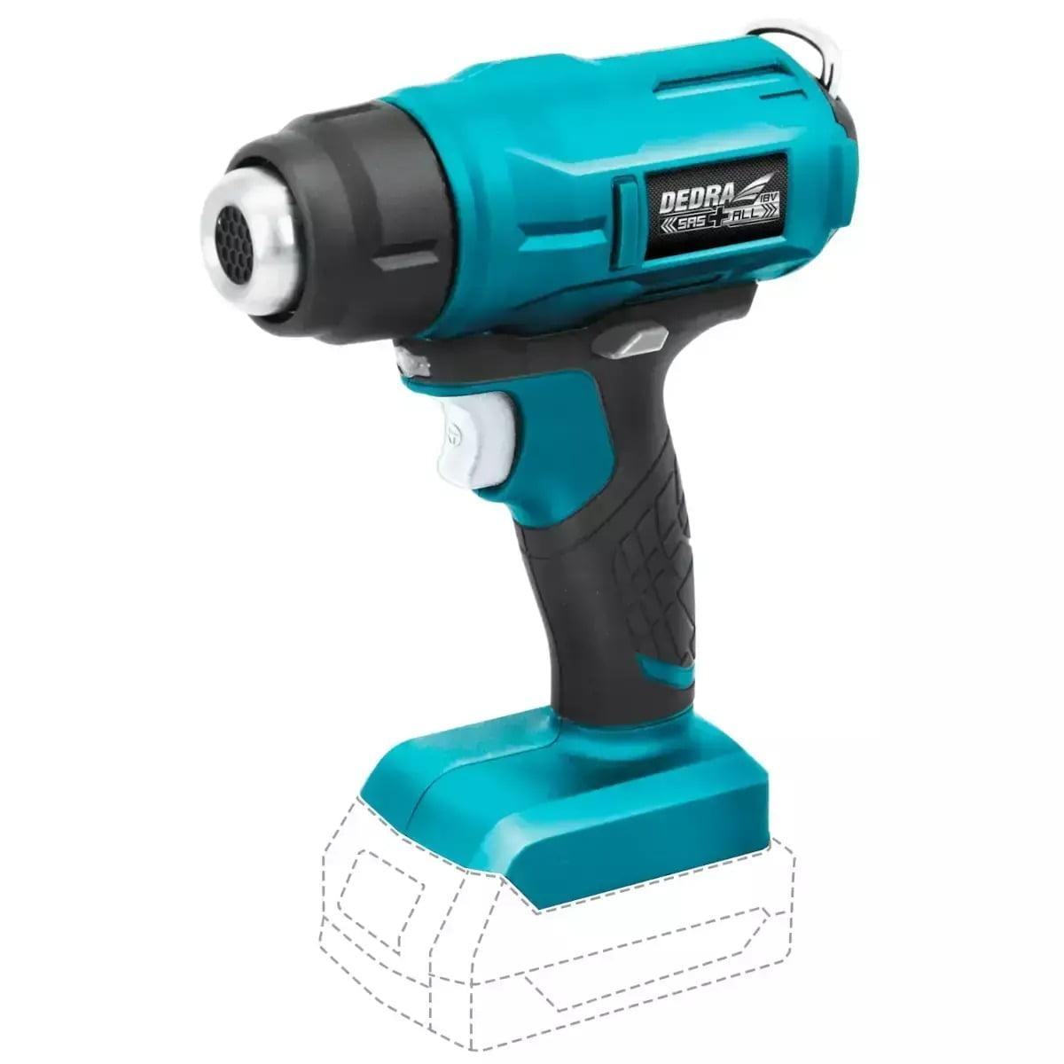 Sas+all PRO 18V aku. topl piš. fen za vroči zrak do 550°C + 3 šobe LED