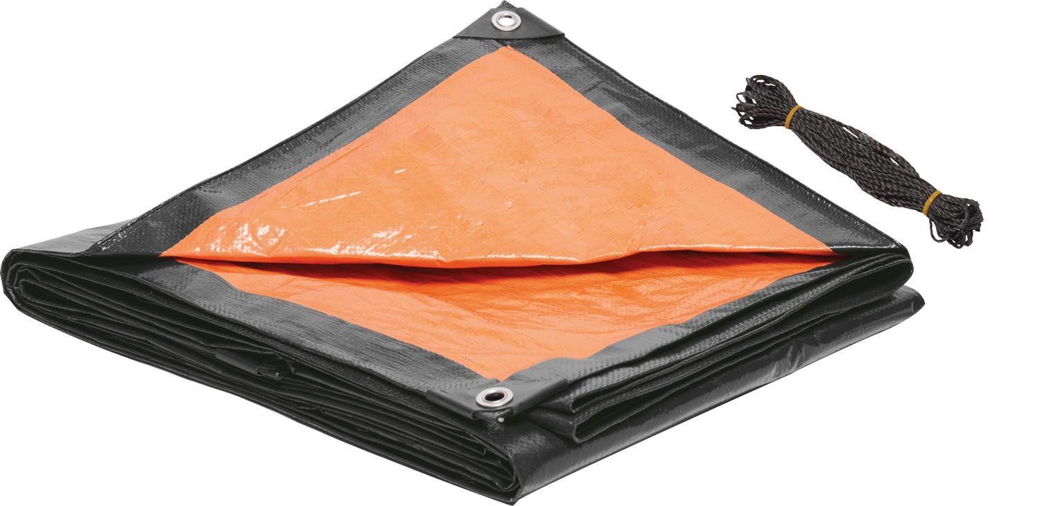 Ponjava z obročki Tarpaulin oranžno-siva 100 g/m² 3 x 4 m