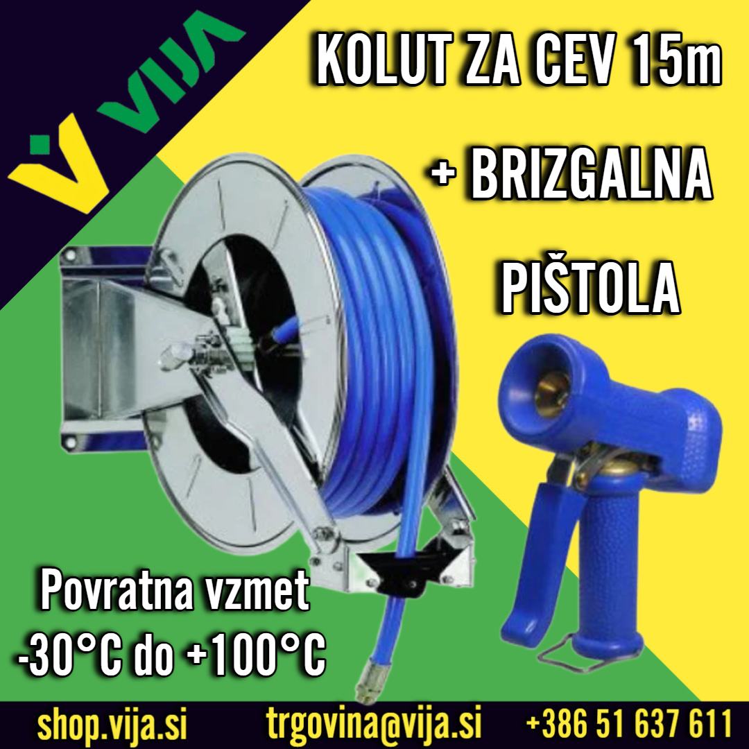 KOLUT ZA CEV (15m cevi) + PRŠILNA PIŠTOLA