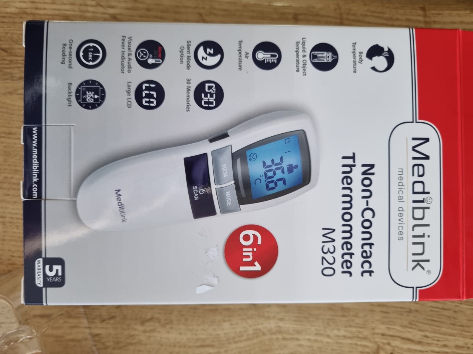 Mediblink M320, brezkontaktni termometer 6v1