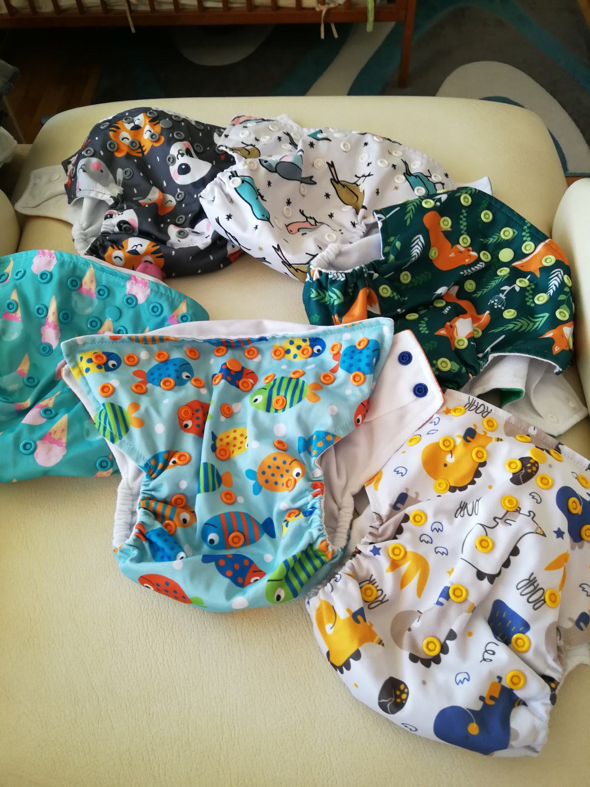 Pralne plenice, komplet 9 plenic in 18 vložkov