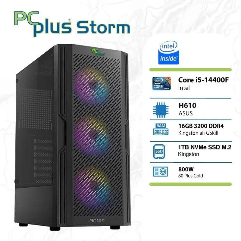 PCPLUS Storm i5-14400F 16GB 1TB NVMe SSD AMD RADEON