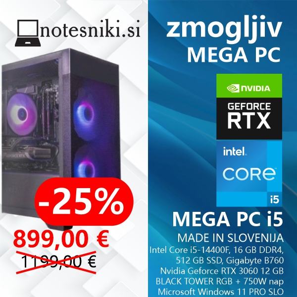 Računalnik MEGA Intel i5 14th gen/ RTX2060/16GB/512GB