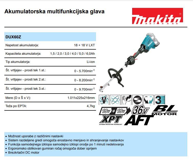 AKUMULATORSKA MULTIFUNKCIJSKA GLAVA MAKITA DUX60Z
