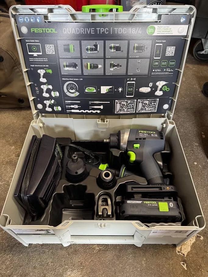 festool tpc 18/4 quadrive akumulatorski vrtalni komplet 576777