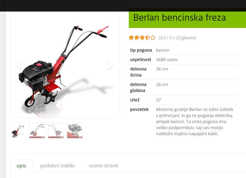 Prekopalnik - freza Berlan