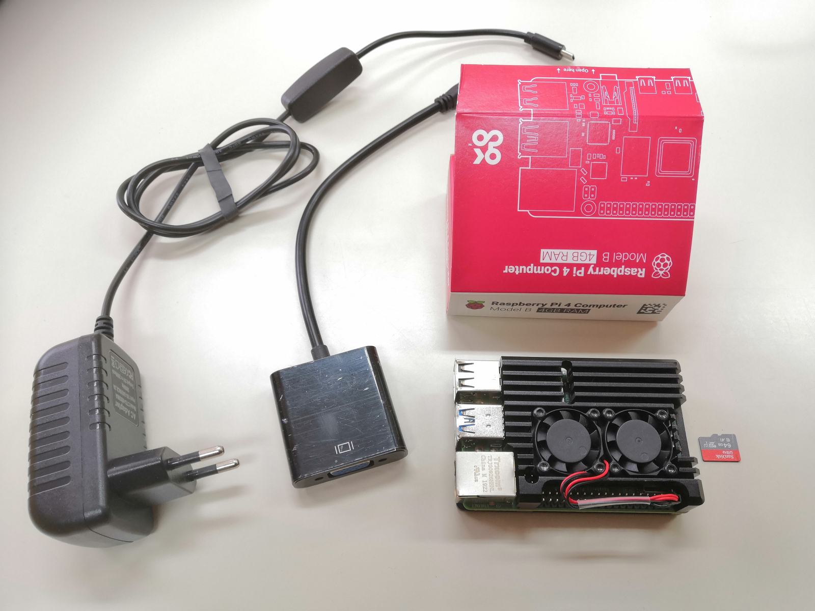Raspberry PI Rpi 4B+ 4GB RAM 64GB SD komplet