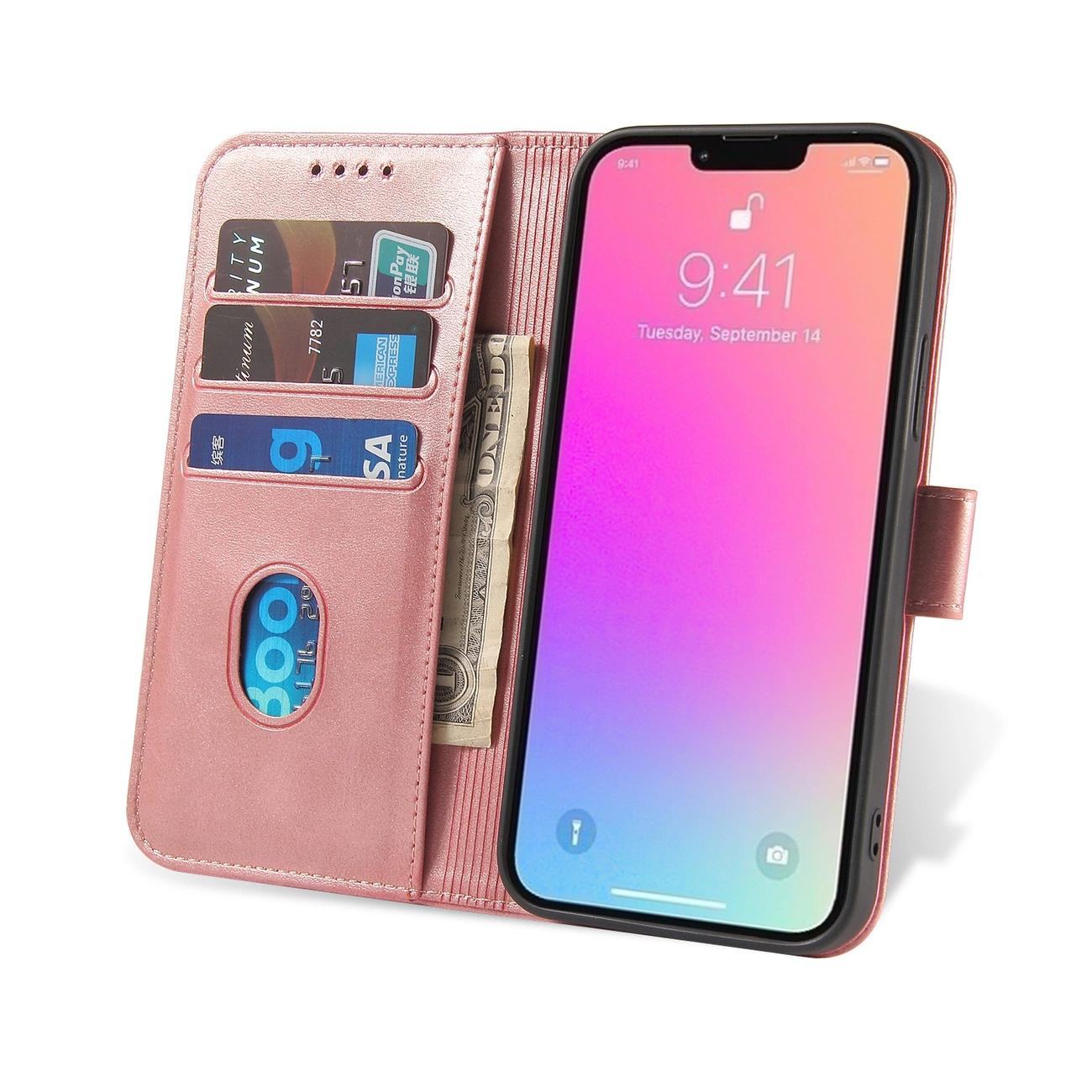 Magnetni etui ovitek s stojalom za iPhone 13 mini roza
