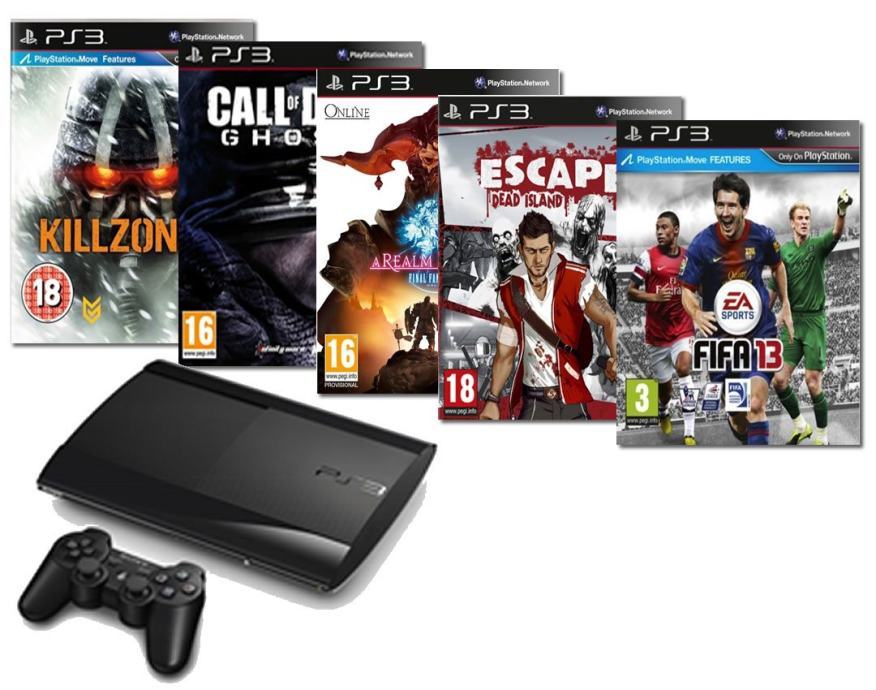 Playstation3 Slim ali Ultraslim, dva kontrolerja, 10 iger po izbiri