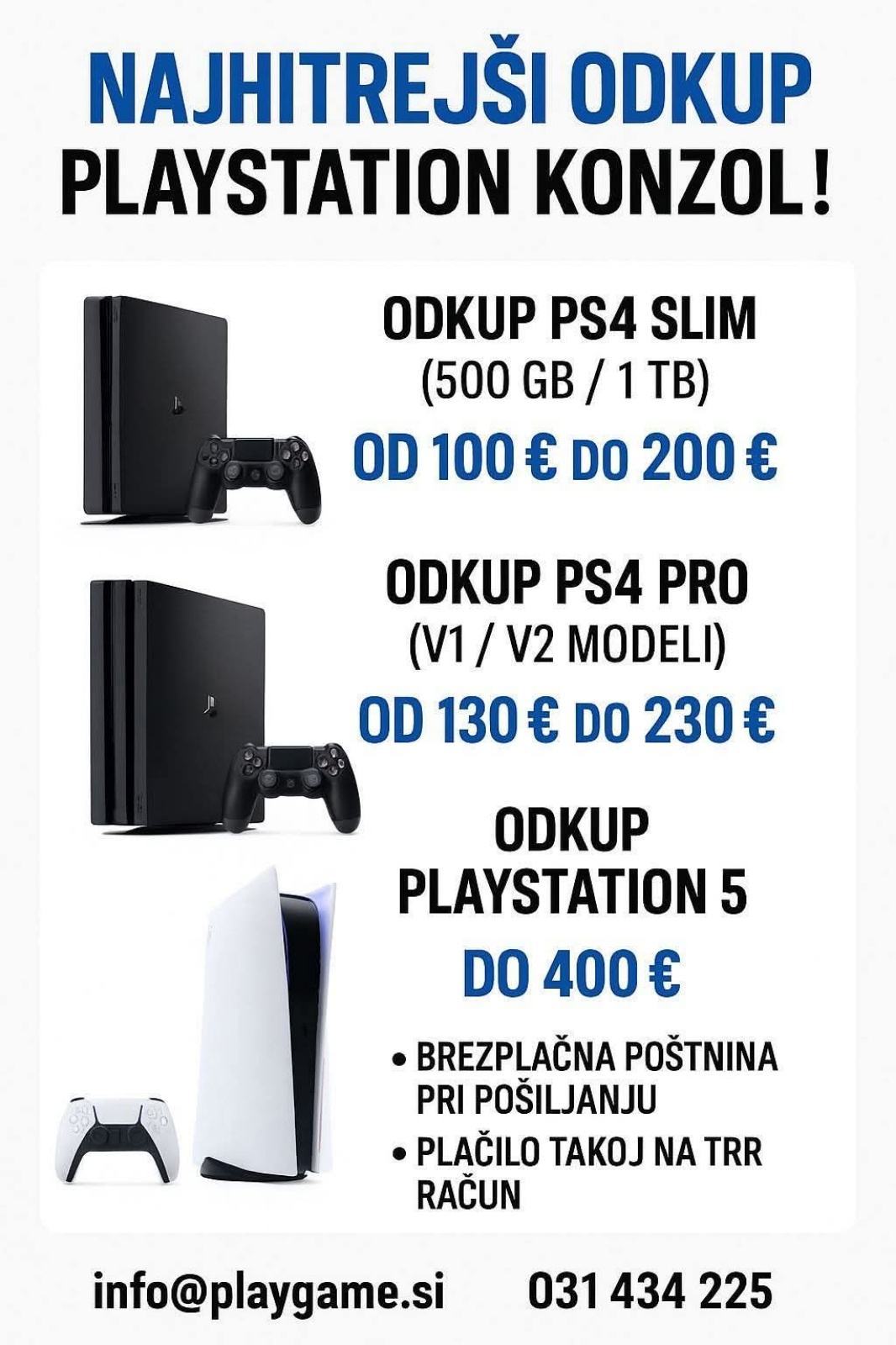 PS5 FAT ALI SLIM 1TB odkup do 400EUR 031-434-225