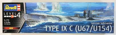 Prodam German Submarine Type IX C - (U67) Revell | No. 05166 | 1:72