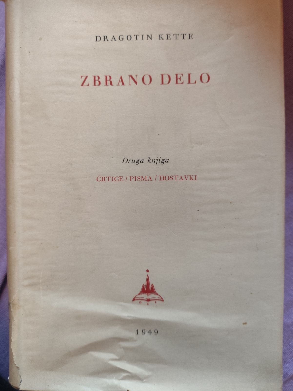 Zbrano delo Dragotin Kette
