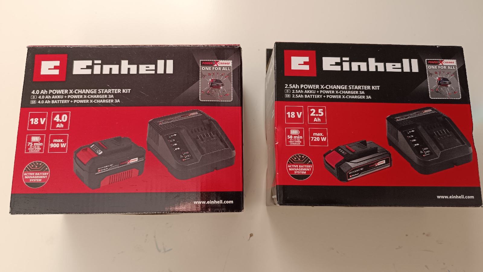 Einhell polnilec baterije 20V 2.5ah in 4ah