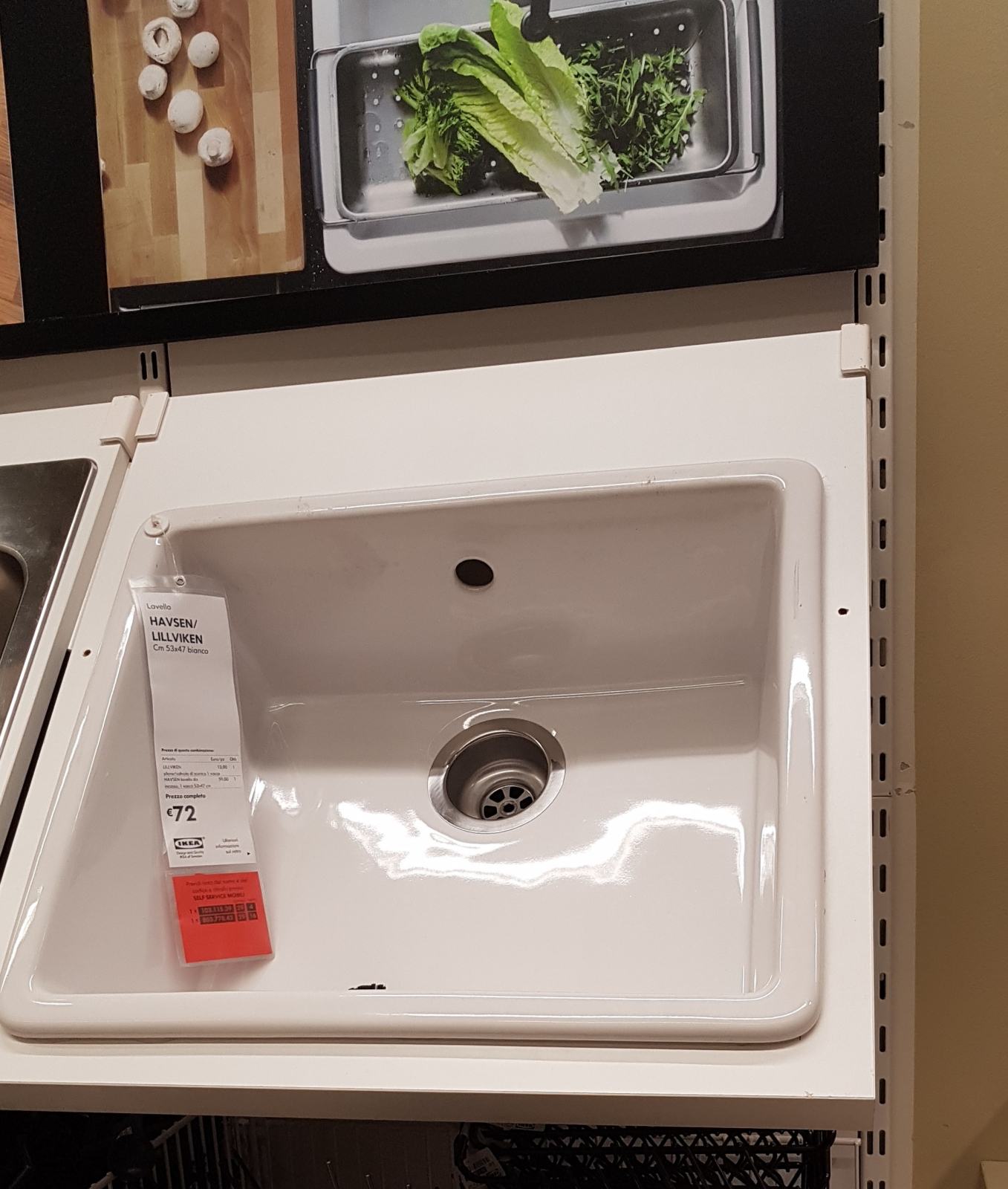 IKEA HAVSEN VGRADNO KERAMICNO KUHINJSKO POMIVALNO KORITO - Novo