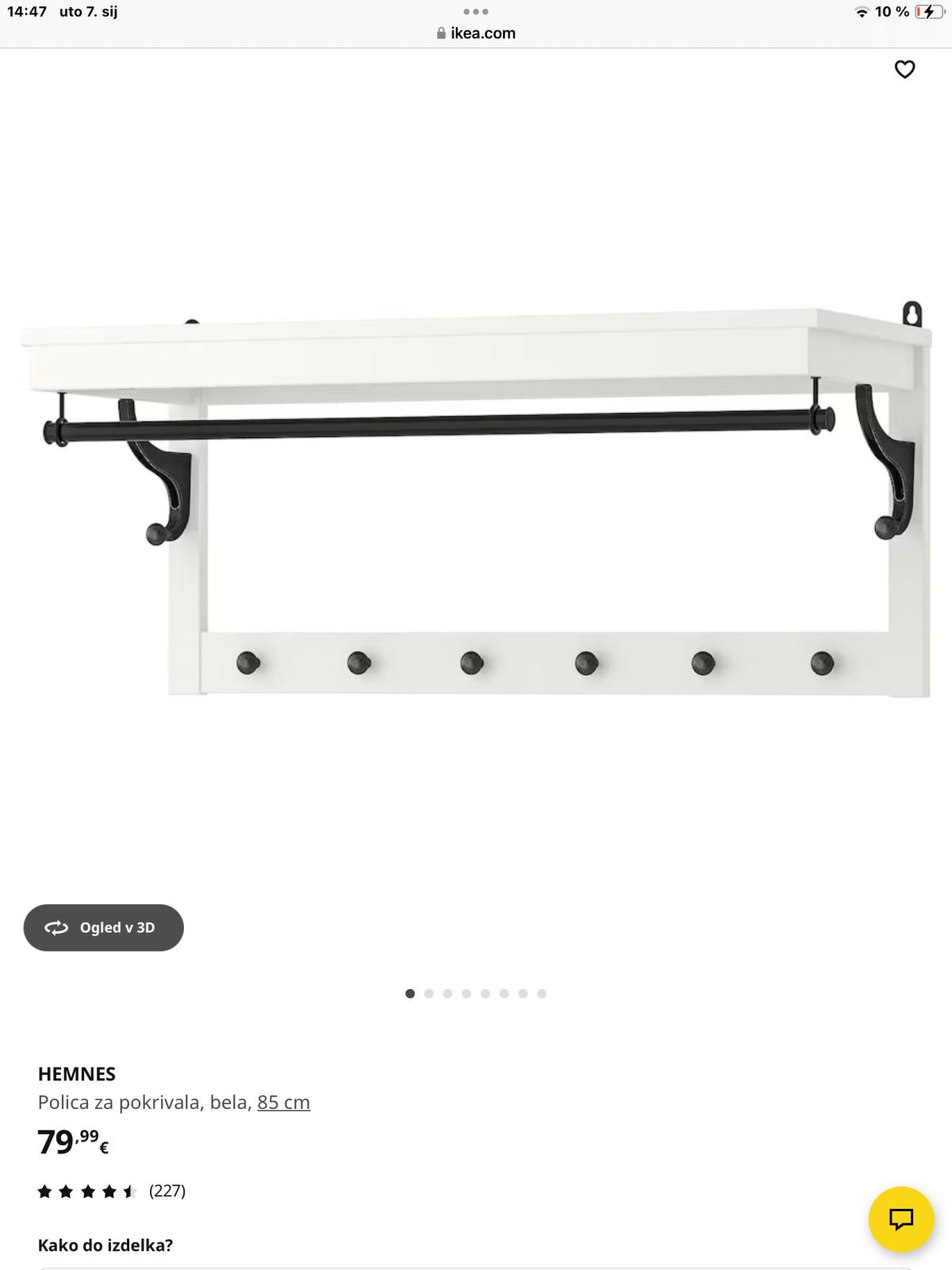 Stojalo za čevlje in obešalnik Hemnes Ikea