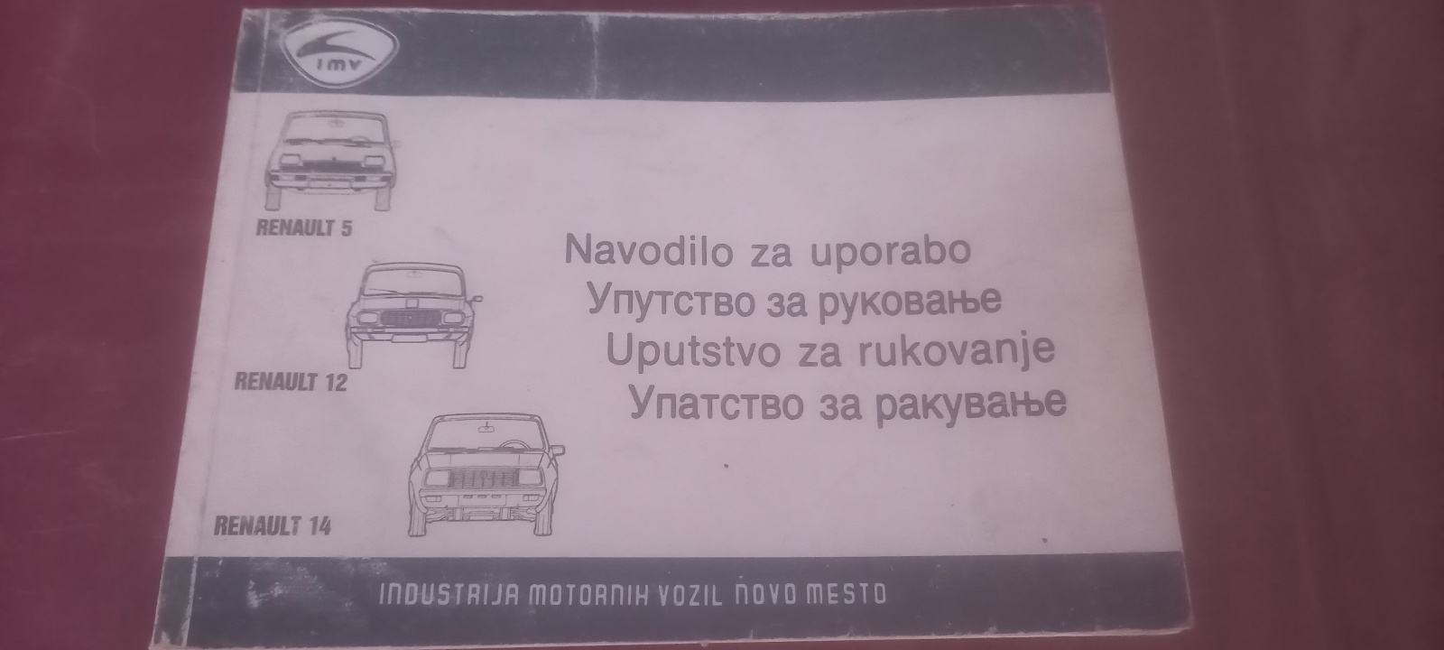 Imv, Renault 4, 12, 14 , navodila za uporabo, 1979