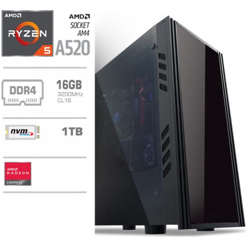 Računalnik MEGA 5000 Ryzen 5 5600G 10SSD16 VEGA 7