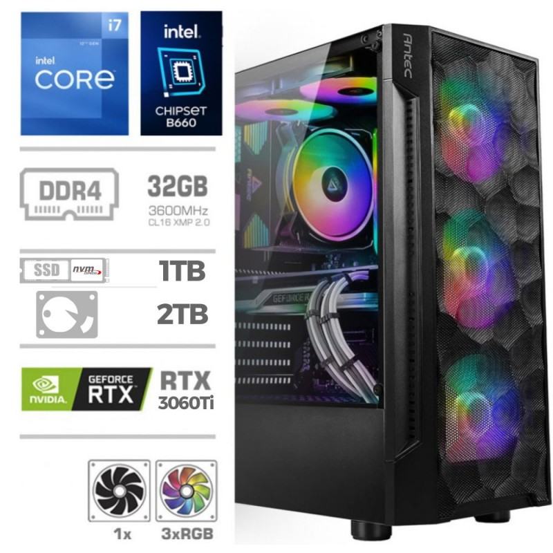 Računalnik MEGA Fury S7 Core i7 12700KF 10SSD32 2T RTX3060Ti