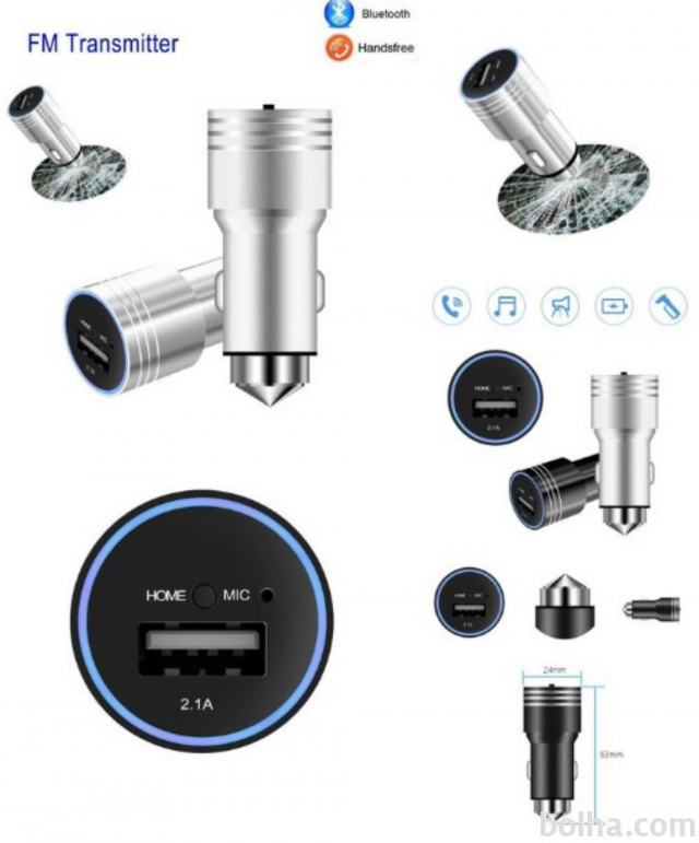 5 v 1 AVTO KIT ( TRANMITER ,USB POLNILEC,PROSTOROČNO TELEFON