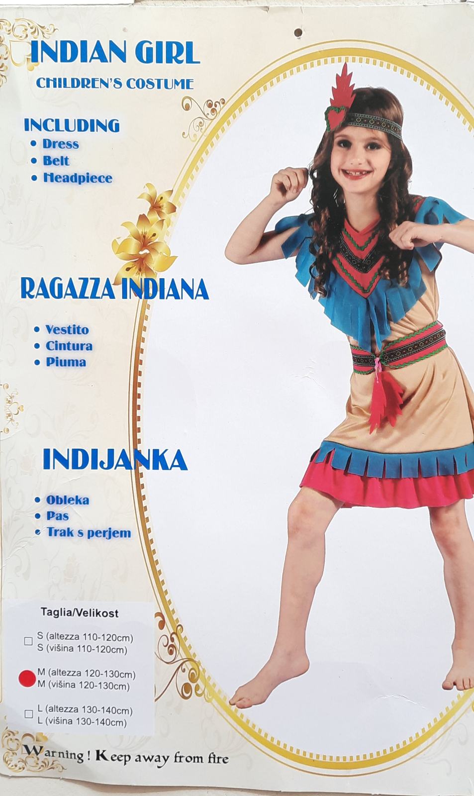 PUST - Pustna maska - Indijanka velikost 120-130 cm