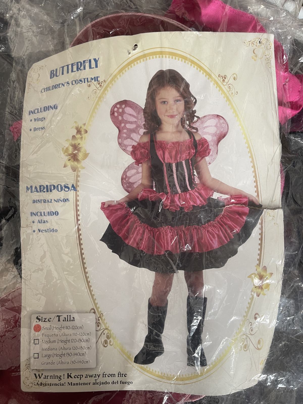 Pustni kostum metulj za punčko 110-120 cm