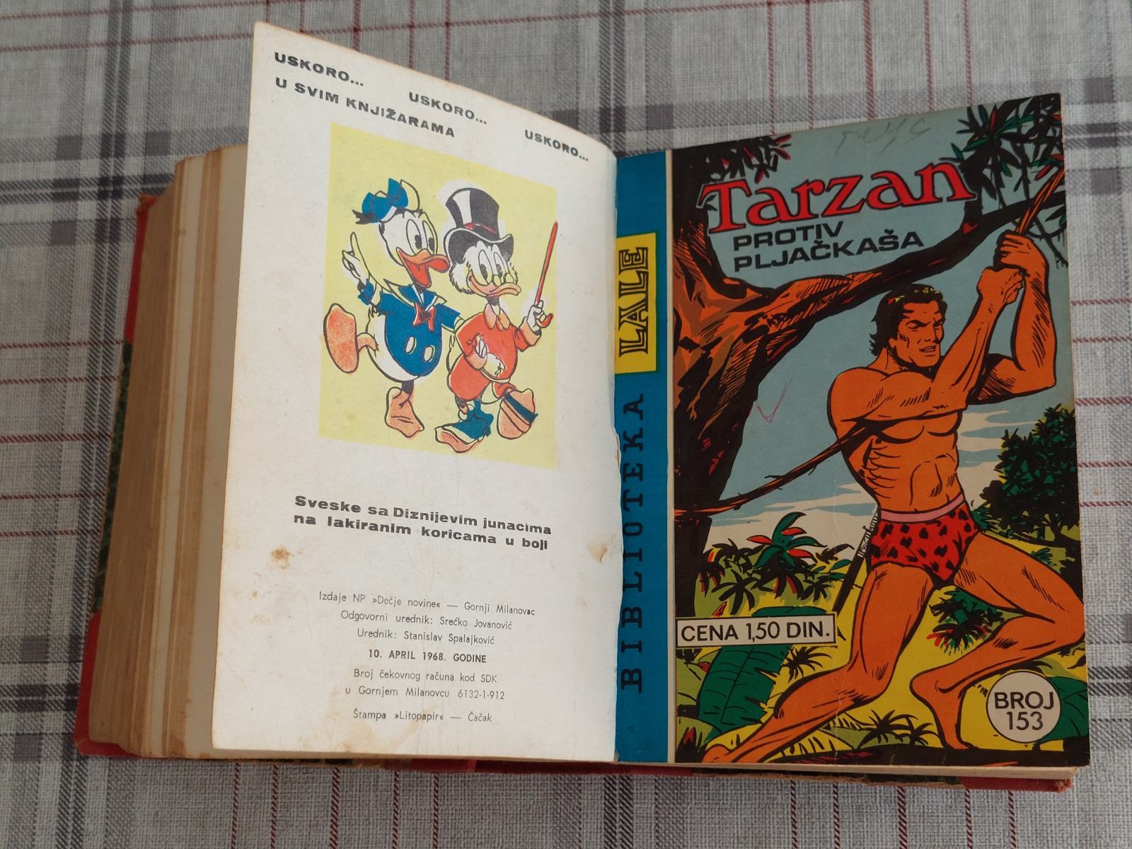 STARI STRIPI BIBLIOTEKA LALE,VEZANI V KNJIGO,TARZAN,ROBIN HUD,1968,21×