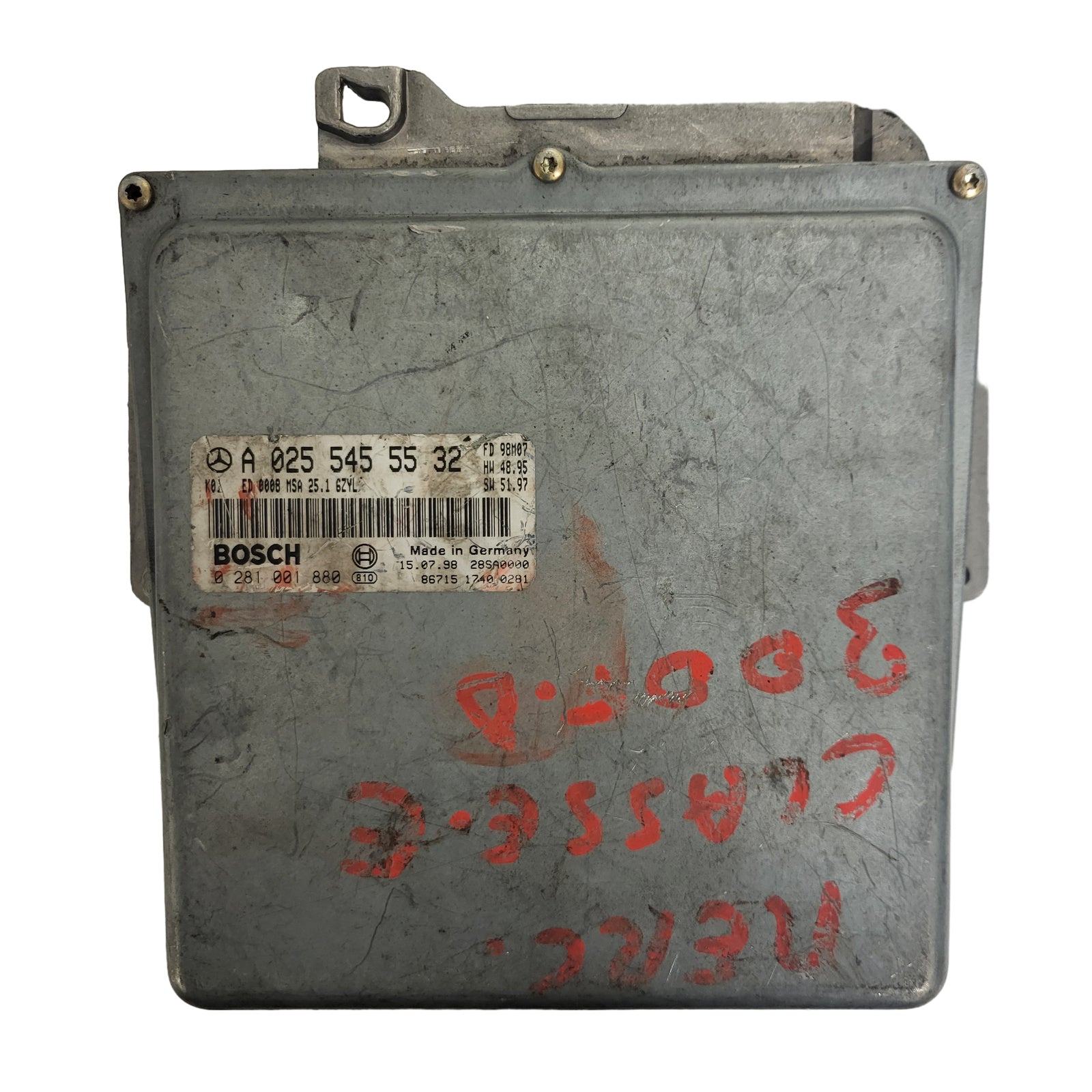 MERCEDES BENZ W212 ECU / A0255455532 / 0281001880 / MSA 25.1 / 6ZYL